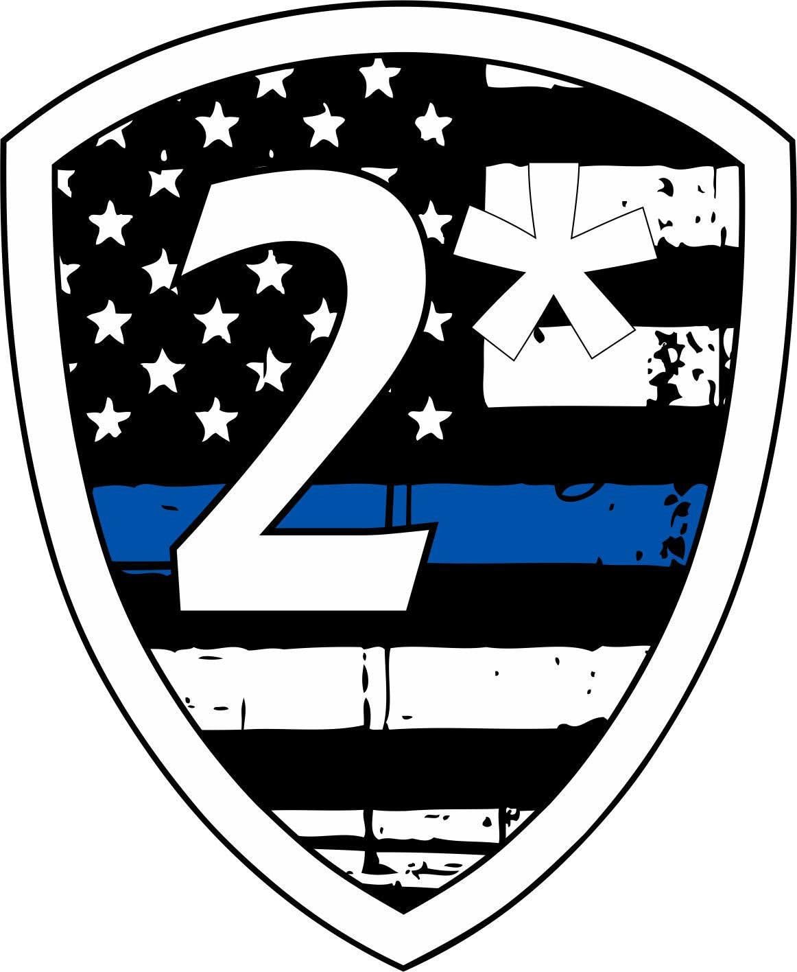 Amazon.com: Evan Decals Thin Blue Line Tattered Flag 2 Asterisk k9 ...
