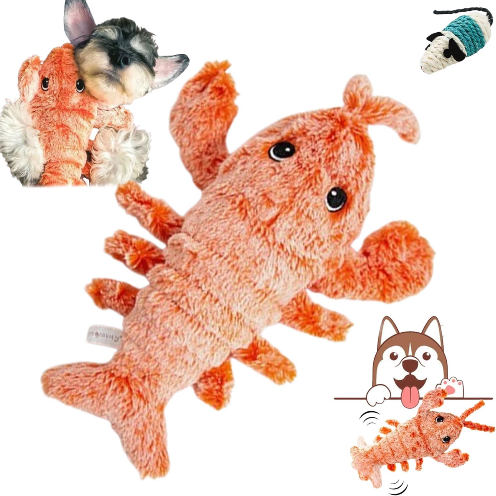 Kinberry Flopping Lobster Toy for Cats & Small Dogs - Soft Cat Chew ...