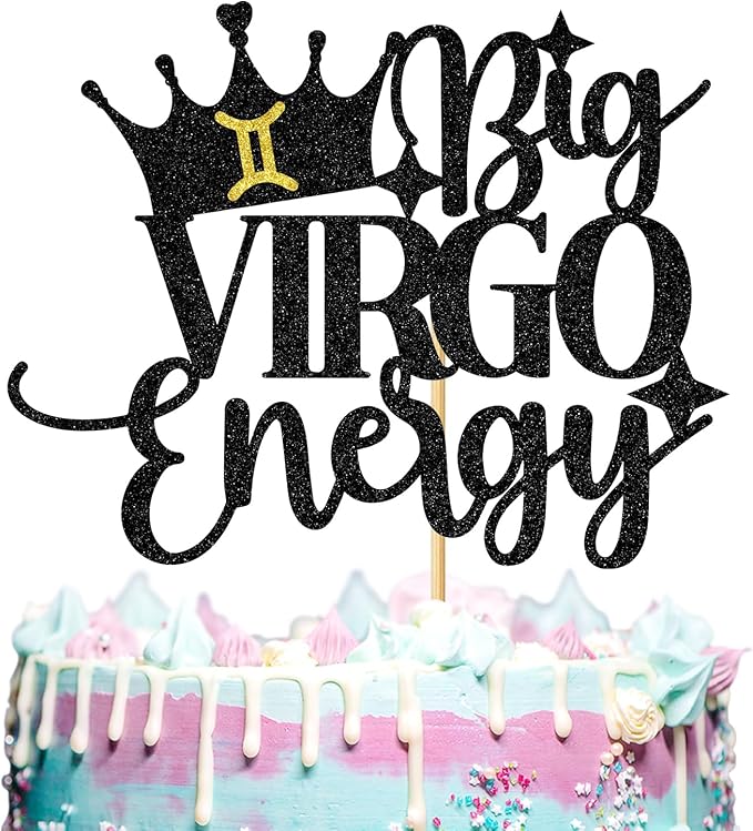 Amazon.com: Big Virgo Energy Cake Topper, Happy Birthday Cake Decor for ...