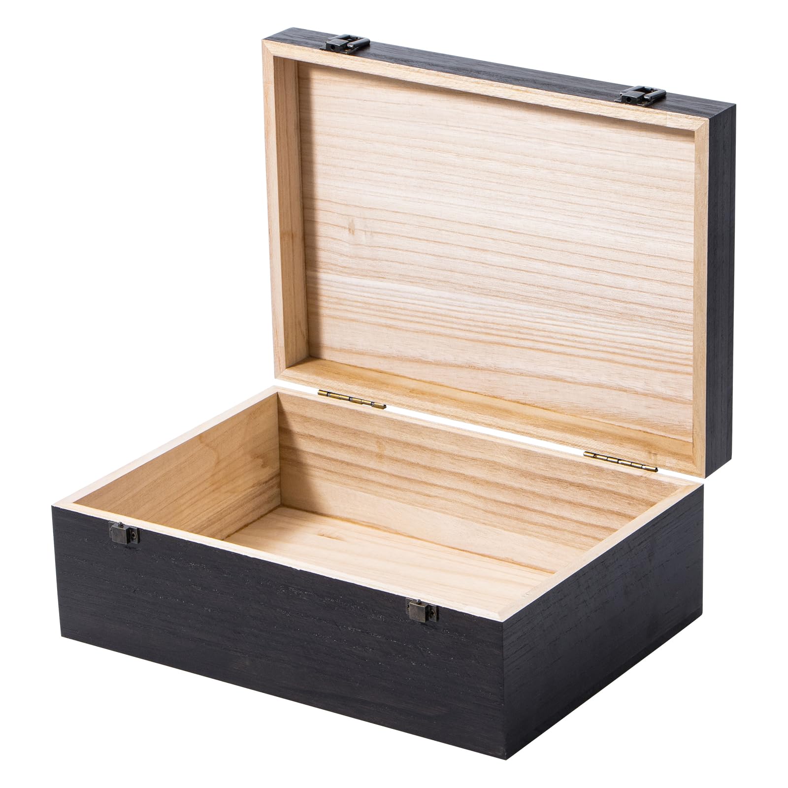 Amazon.com: Useekoo Wooden Storage Box with Hinged Lid and Front Clasp ...