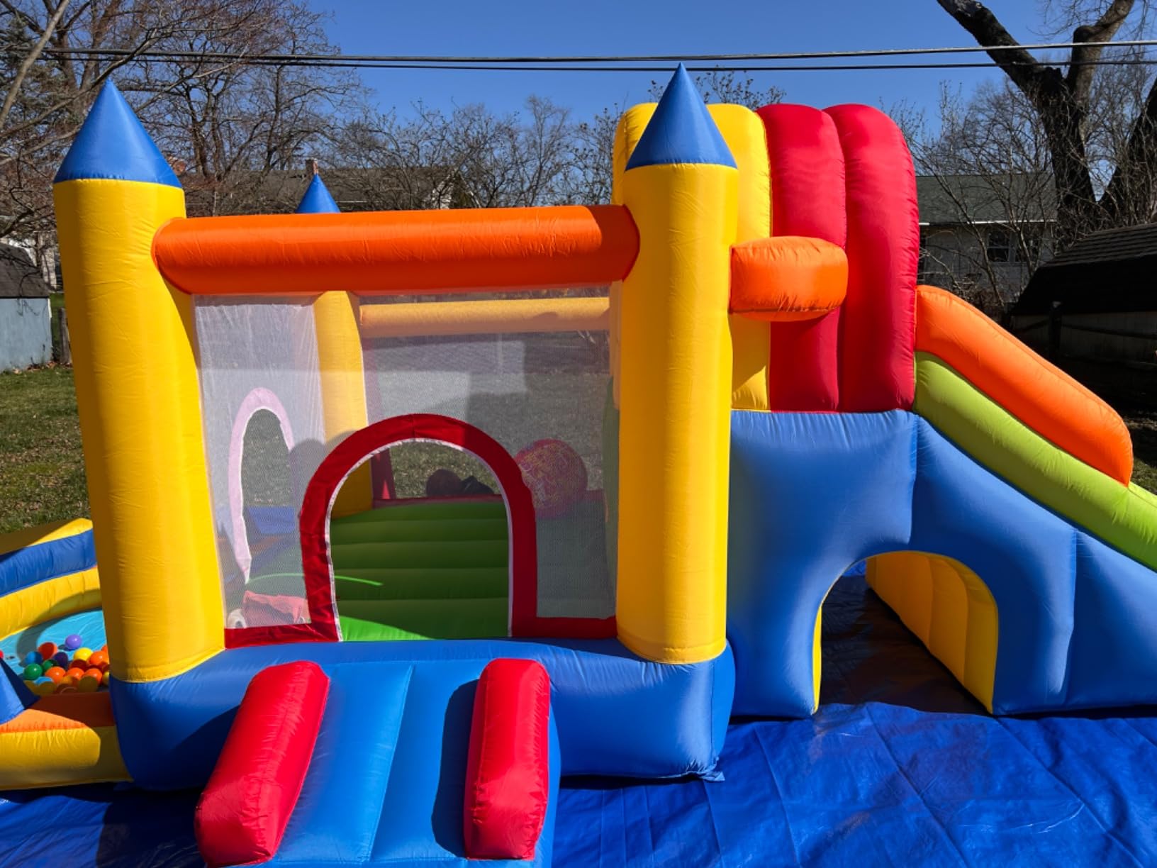 Amazon.com: Hongcoral Inflatable Bounce House, 8 in 1 Large Bounce ...
