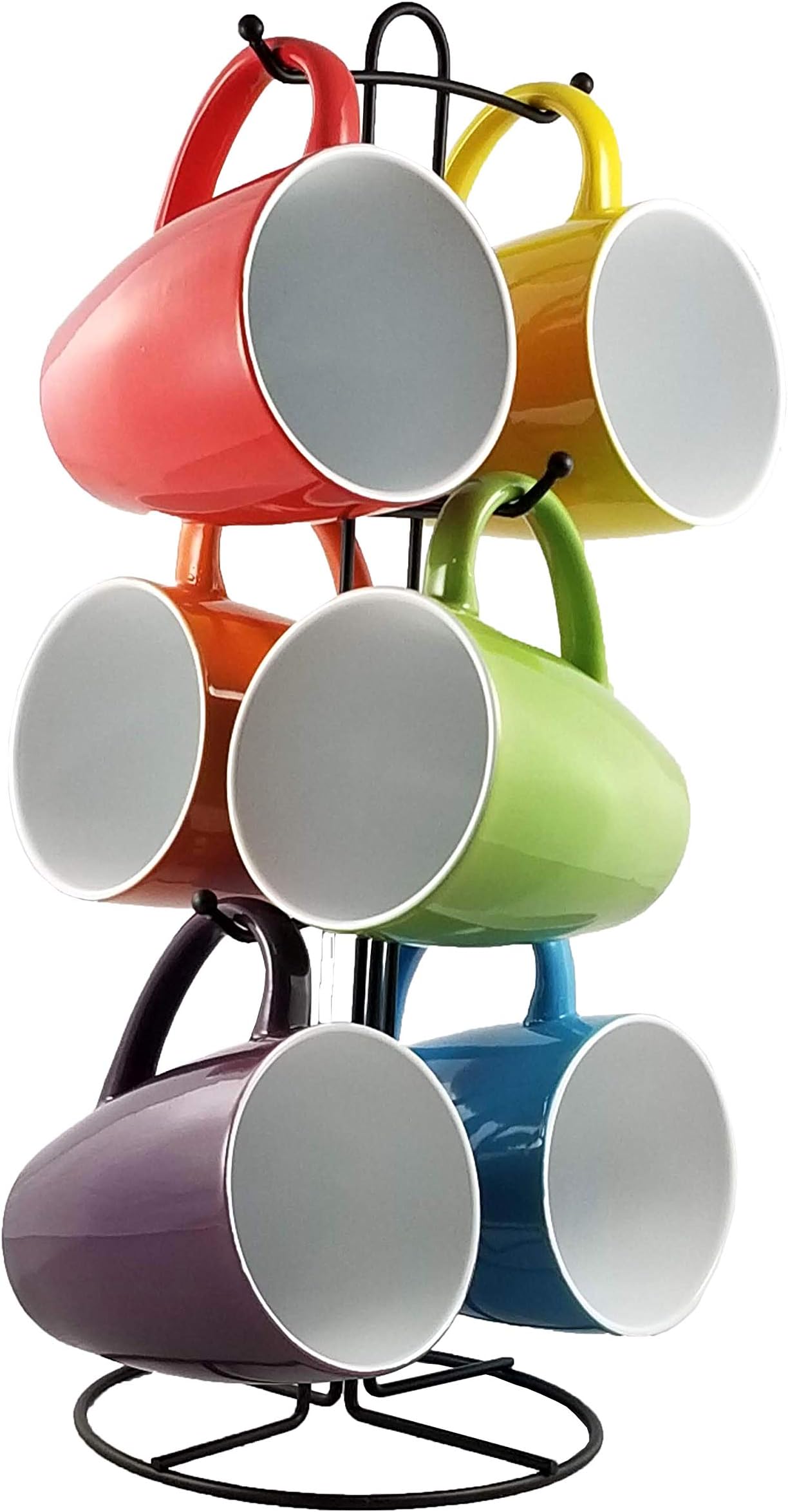 Amazon.com: HOUSE 2 HOME 7 PC COFFEE MUG SET & STAND (15 oz) : Home ...