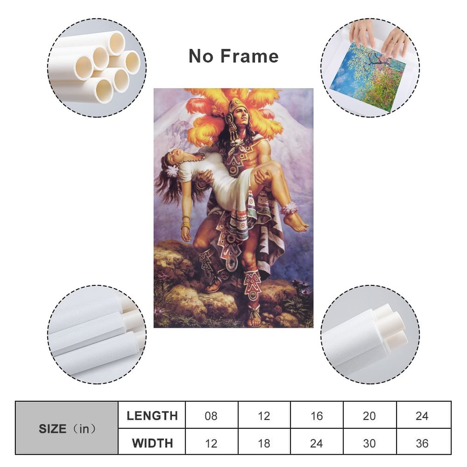 Guerrero Azteca Y Princesa En Blanco Y Negro Láminas Metálicas: