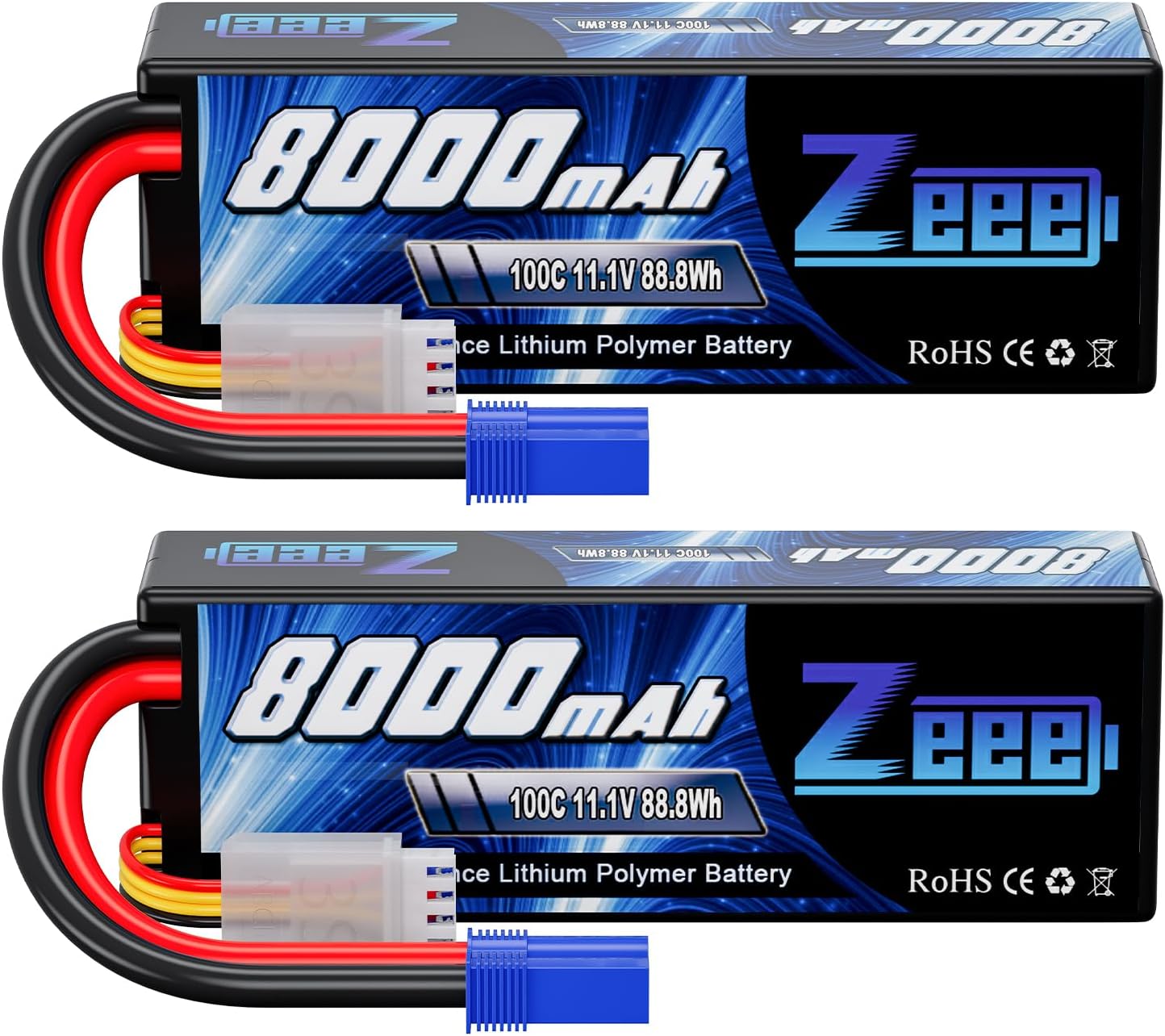 3S Lipo Akku 11,1V 8000mAh 120C HardCase RC Akkus Battrien mit EC5 ...