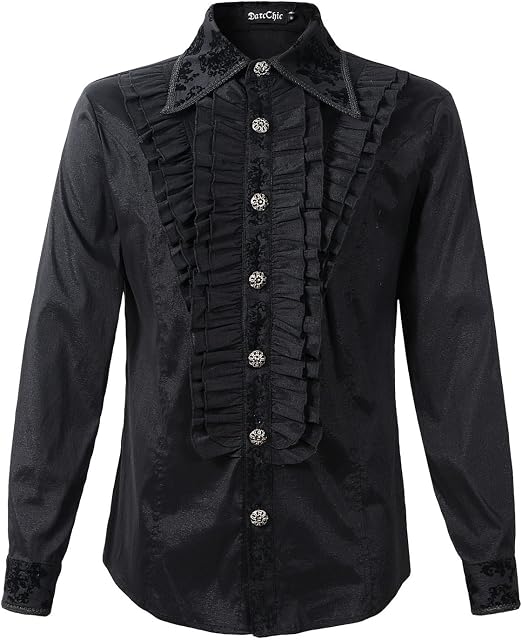 Amazon.com: Mens Gothic Shirt Top Vampire Steampunk VTG Regency ...
