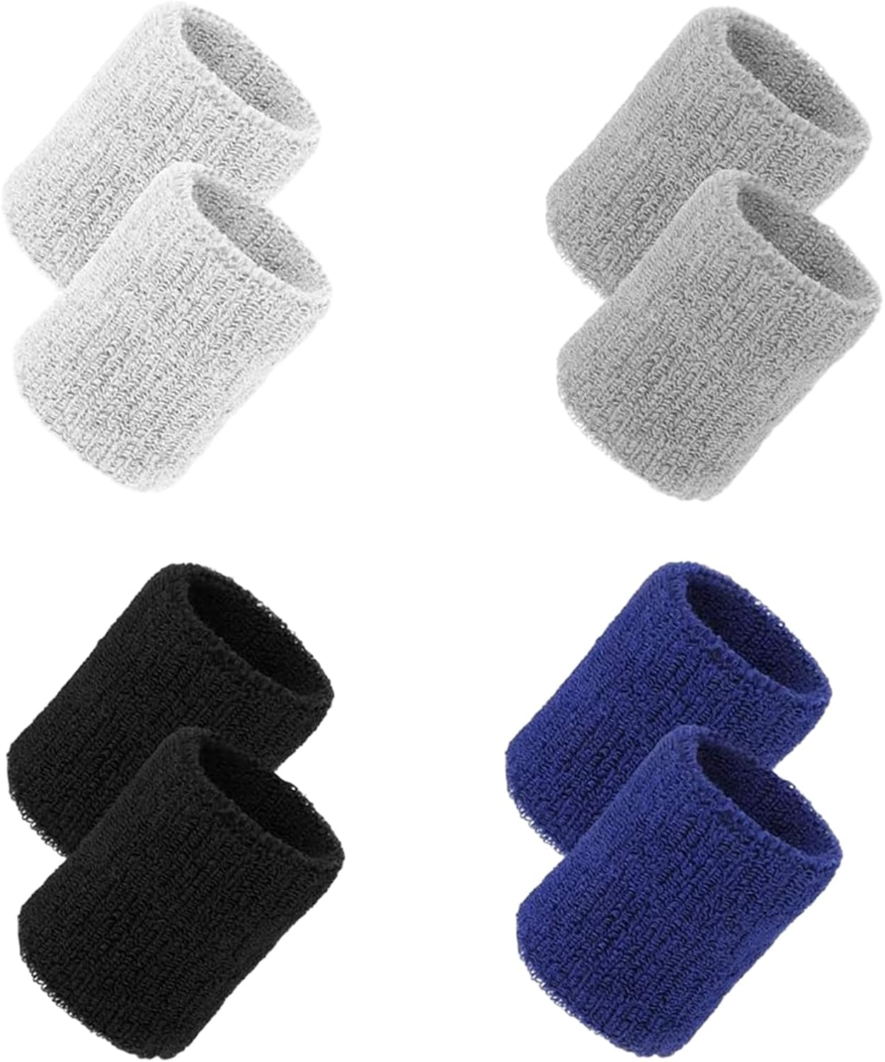 8 Pcs Wrist Sweatband for Men & Women, Elastic Sports Sweat Wristbands ...
