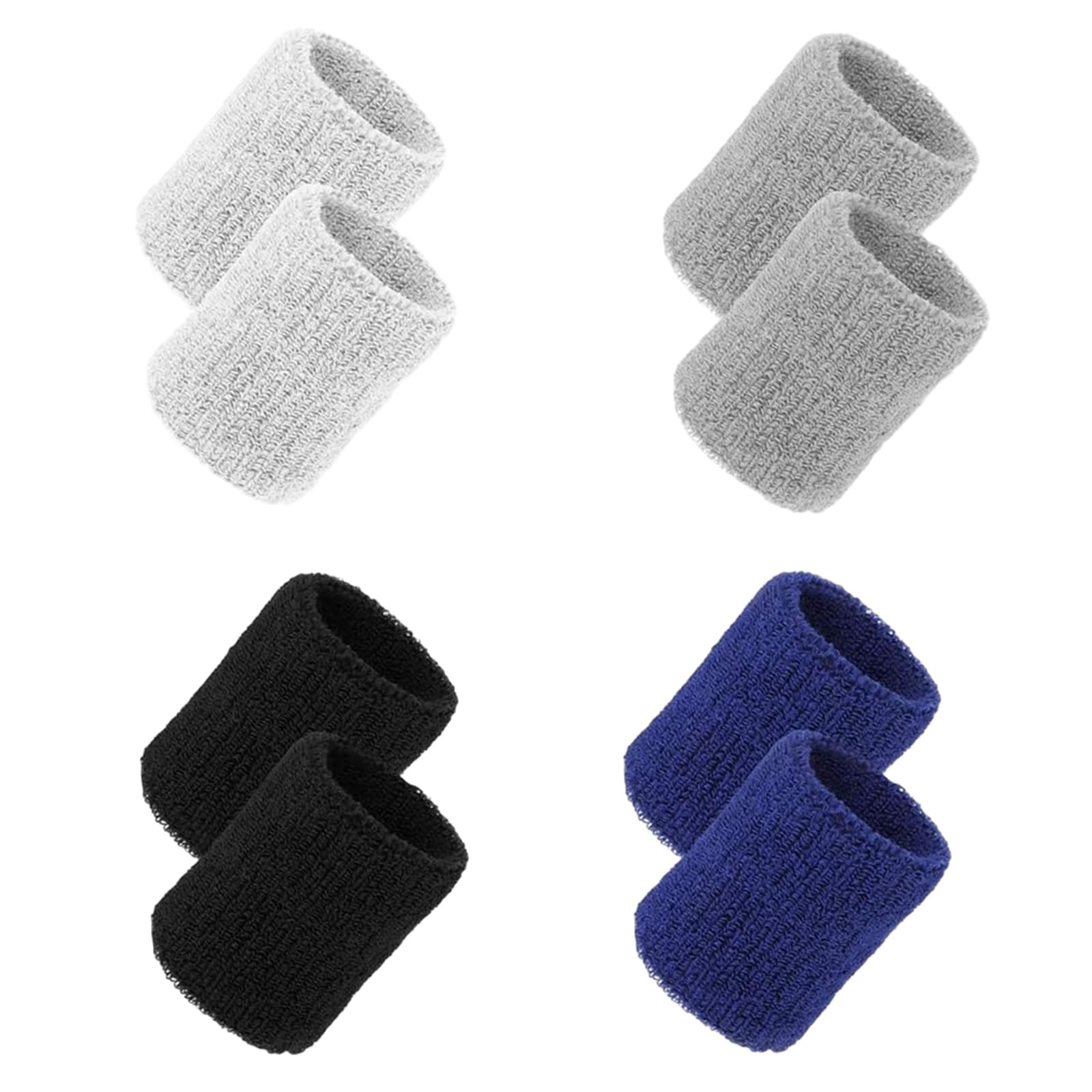 8 Pcs Wrist Sweatband for Men & Women, Elastic Sports Sweat Wristbands ...