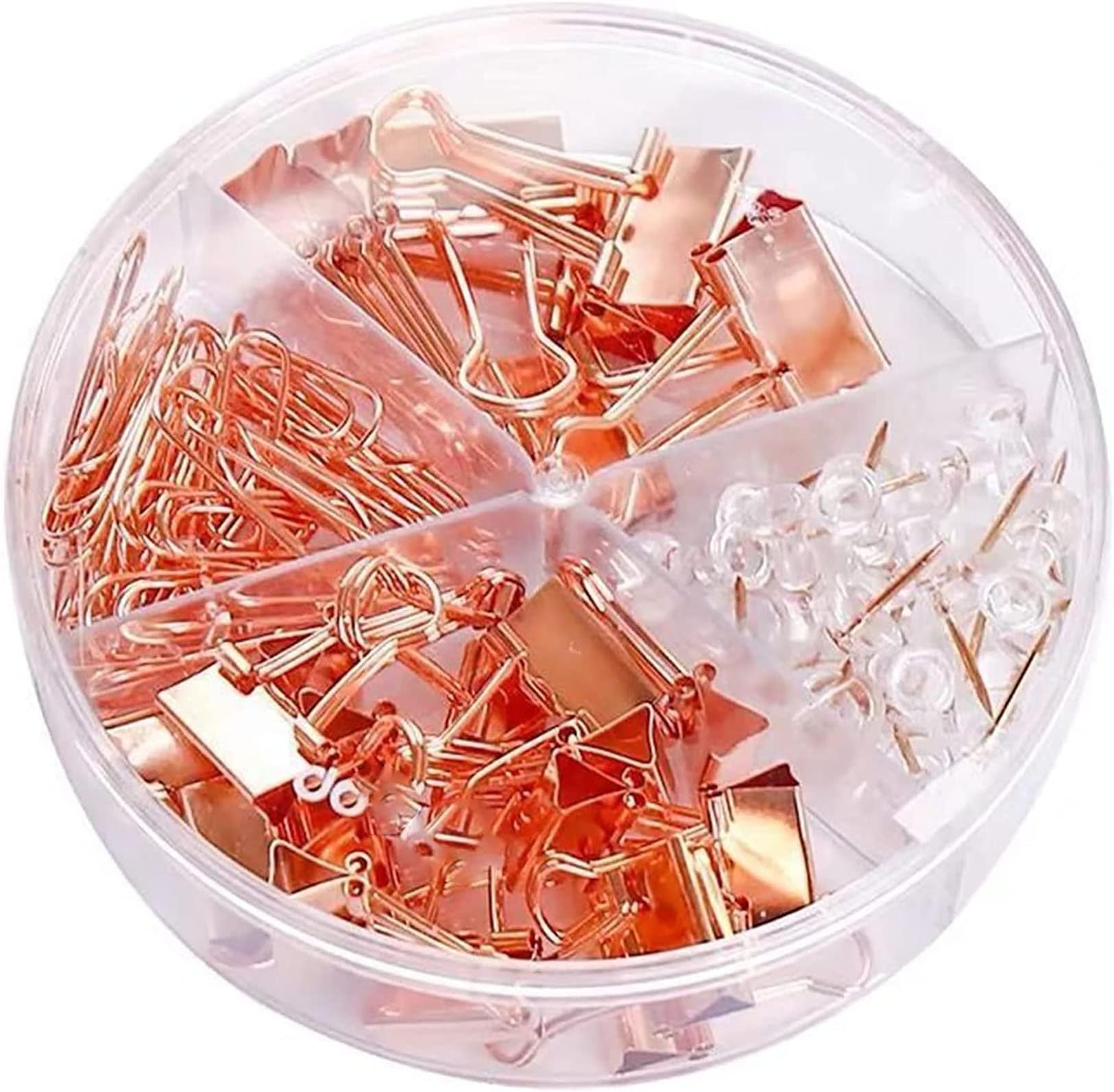 Amazon.com : SF ITEM Binder Clips Paper Clips Push Pins Sets with Box ...