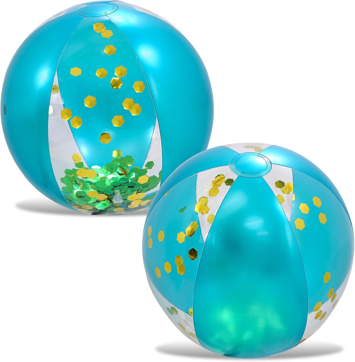 Amazon.com: POZA Inflatable Beach Balls for Pool - Elegant Glitter ...