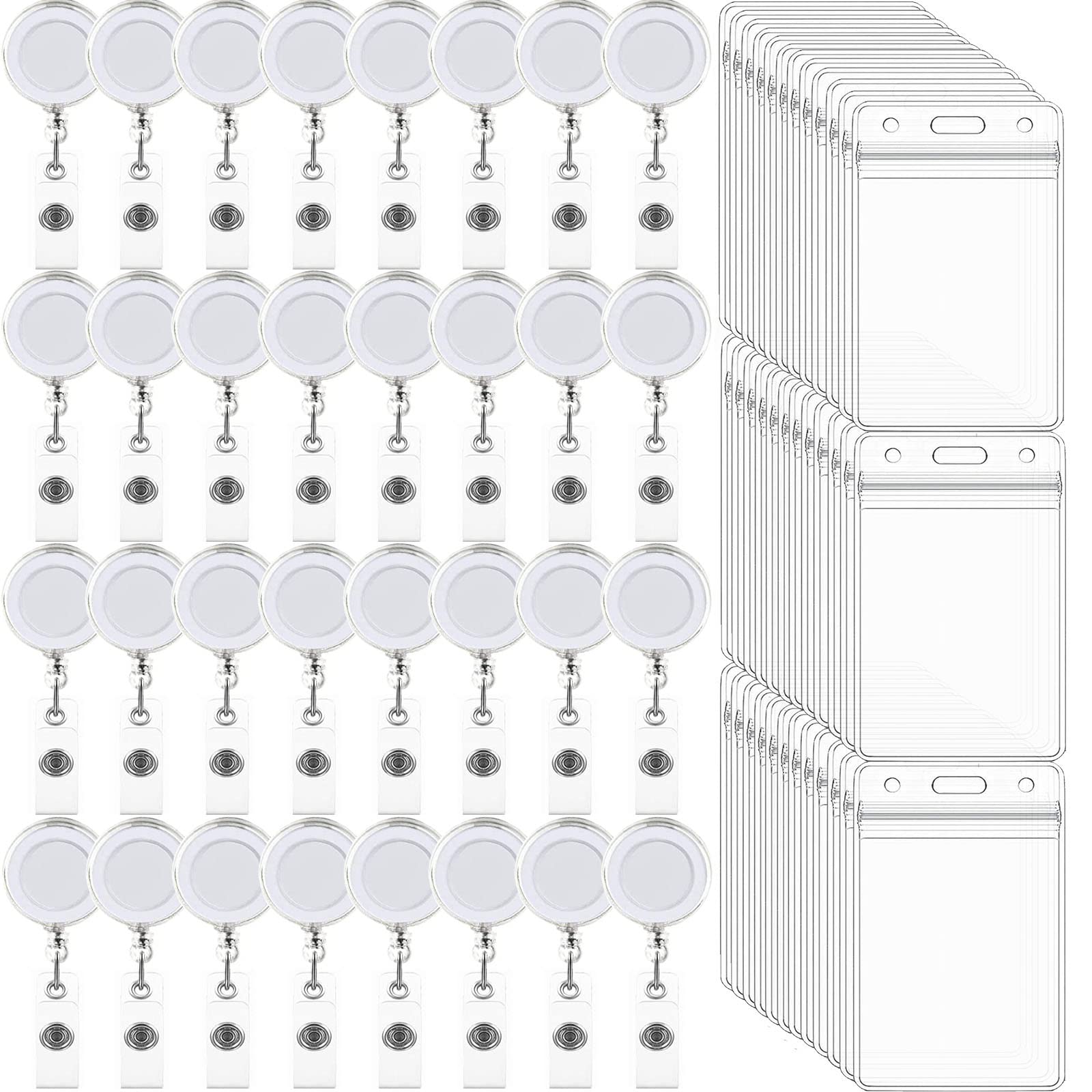 Snapklik.com : 100 Pack Retractable Badge Reel Clips