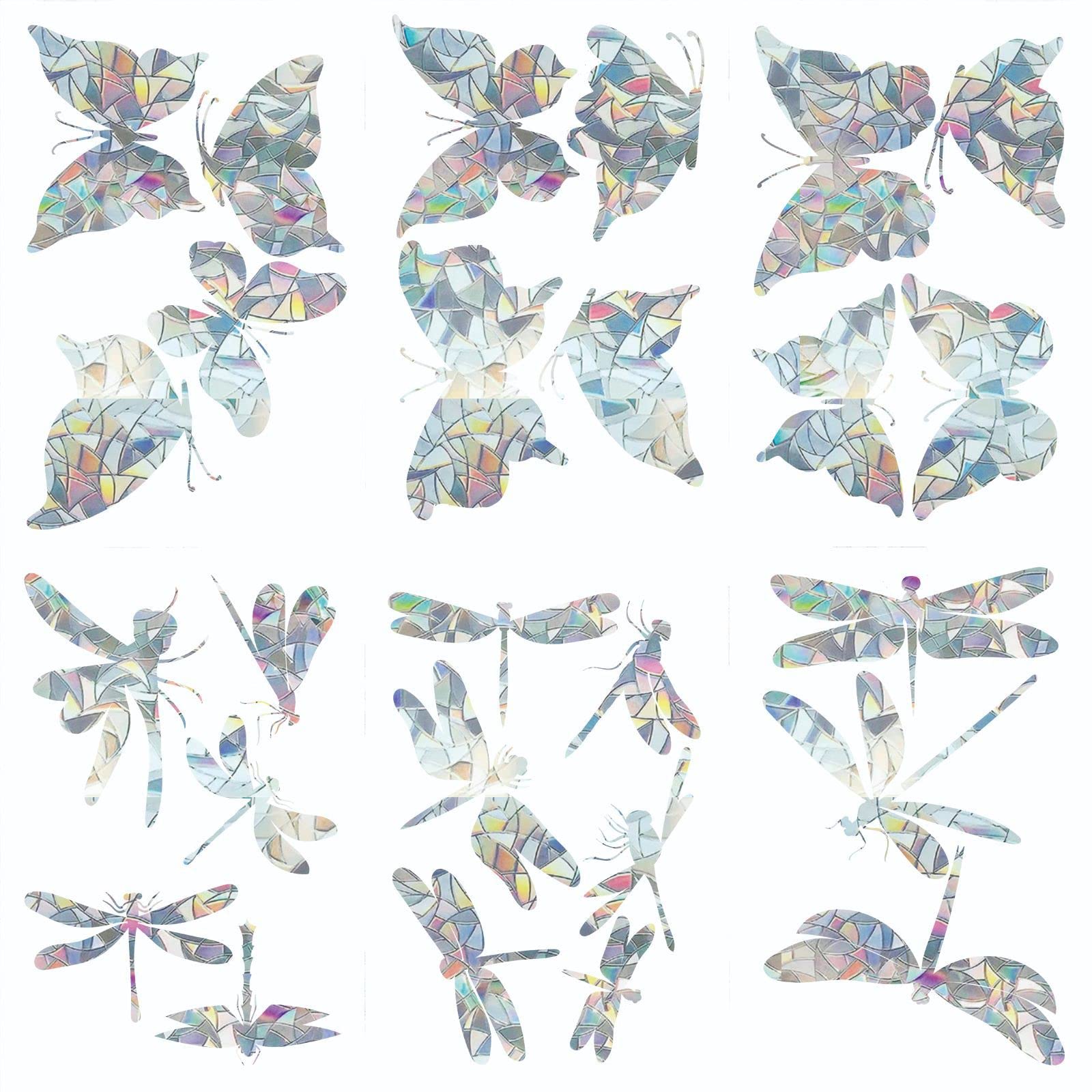Amazon.com: 26 Pieces Dragonfly Window Clings and Butterfly Window ...