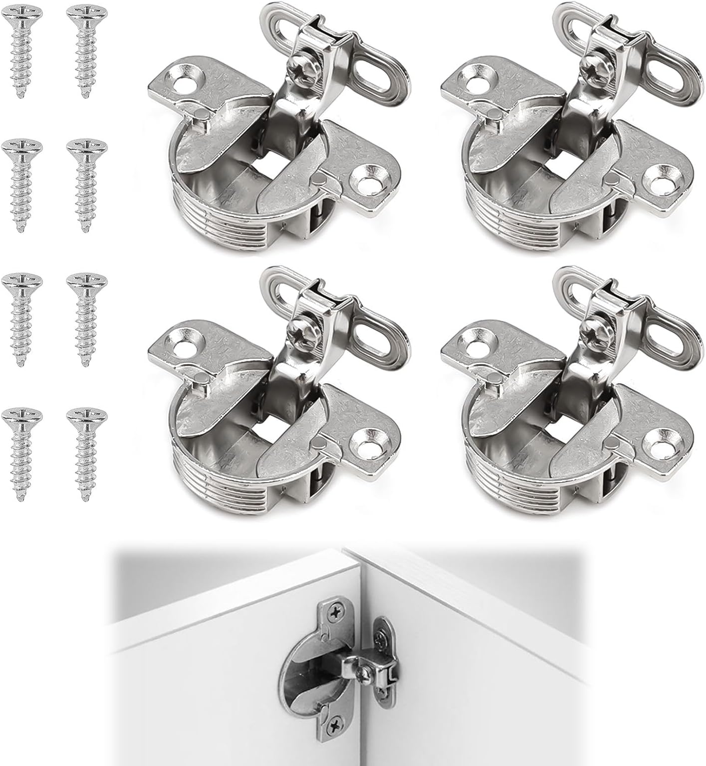 Adjustable Cabinet Hinges 4 Pcs Set, Zinc Alloy 97° Turning Axis ...