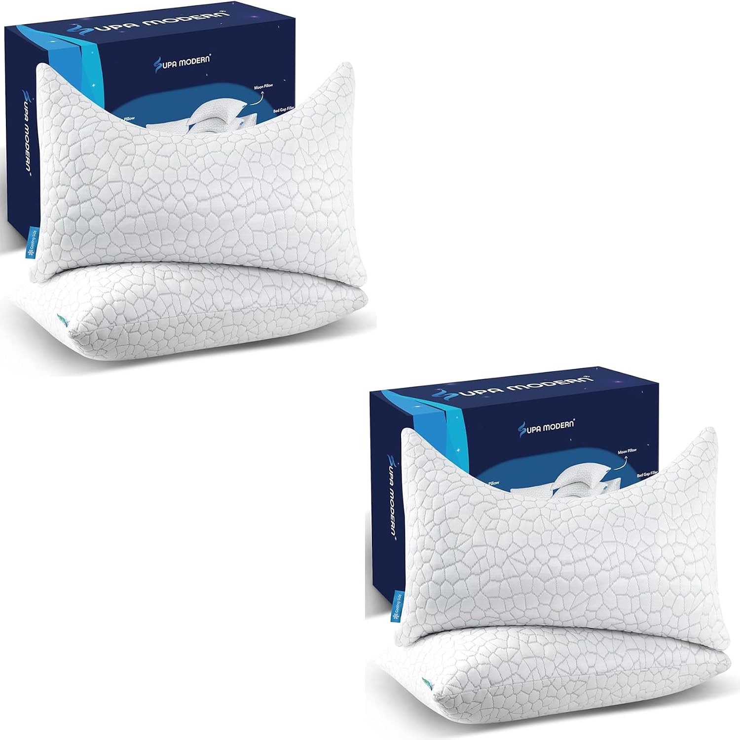 Amazon.com: Cooling Bed Pillows for Sleeping 2 Pack and Cooling Bed ...
