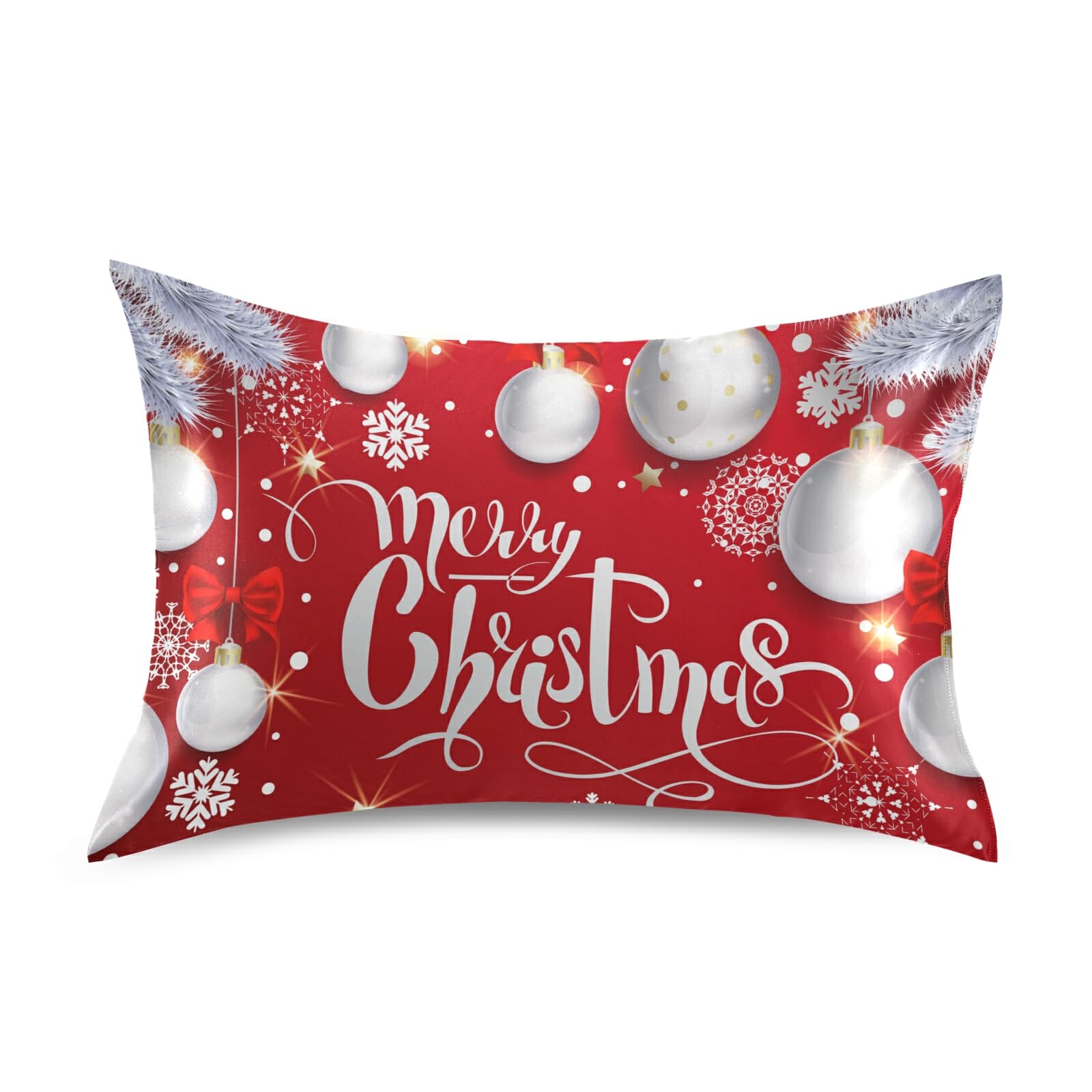 Amazon.com: xigua Christmas Tree Snowflakes Satin Pillowcase, for Hair ...