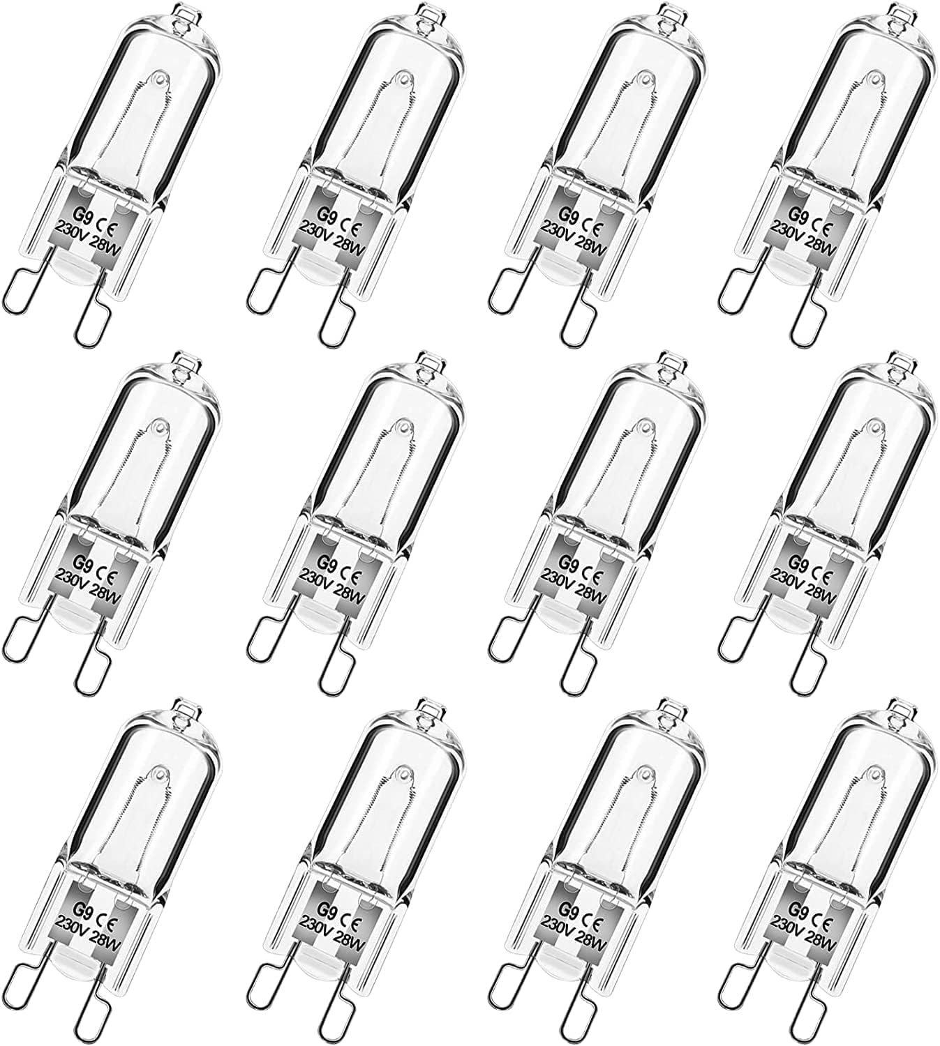 10 Pack Opus 2 pin G9 Capsule 28 watt = 40 watt Halogen Light Bulbs ...