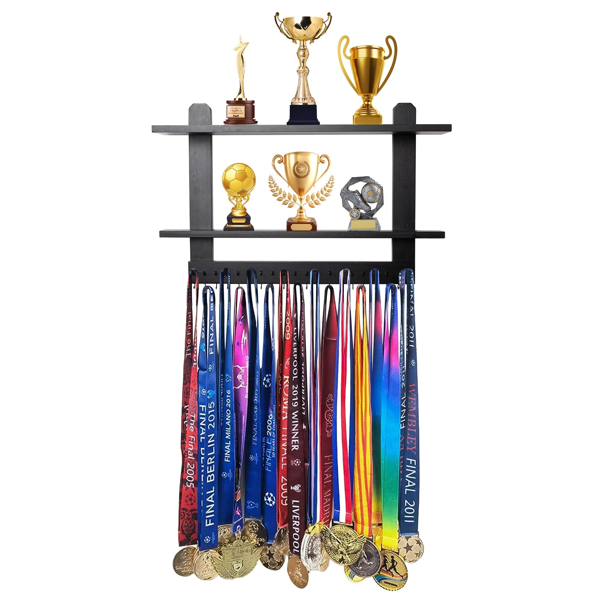 Amazon.com: Defined Deco Large Wooden Medal Hanger Trophy Shelf,Wall ...