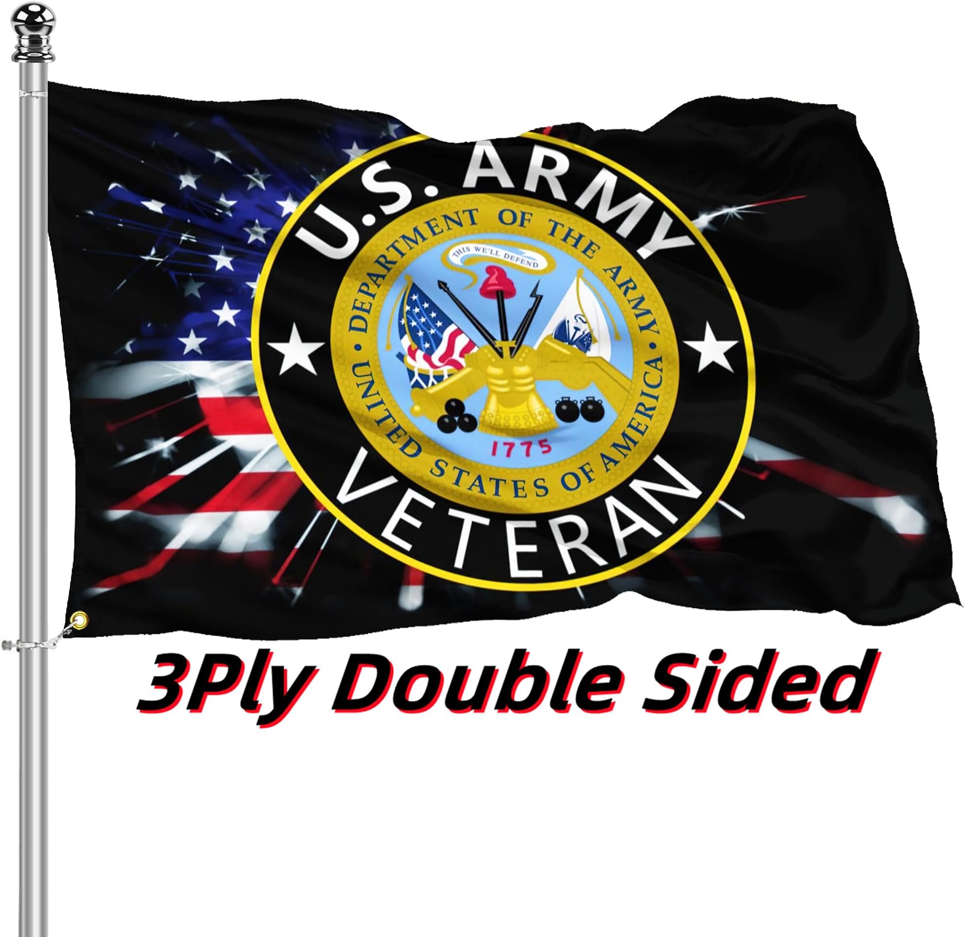 Amazon.com : Online Stores US Army Retired Super Knit Polyester Flag, 3 ...