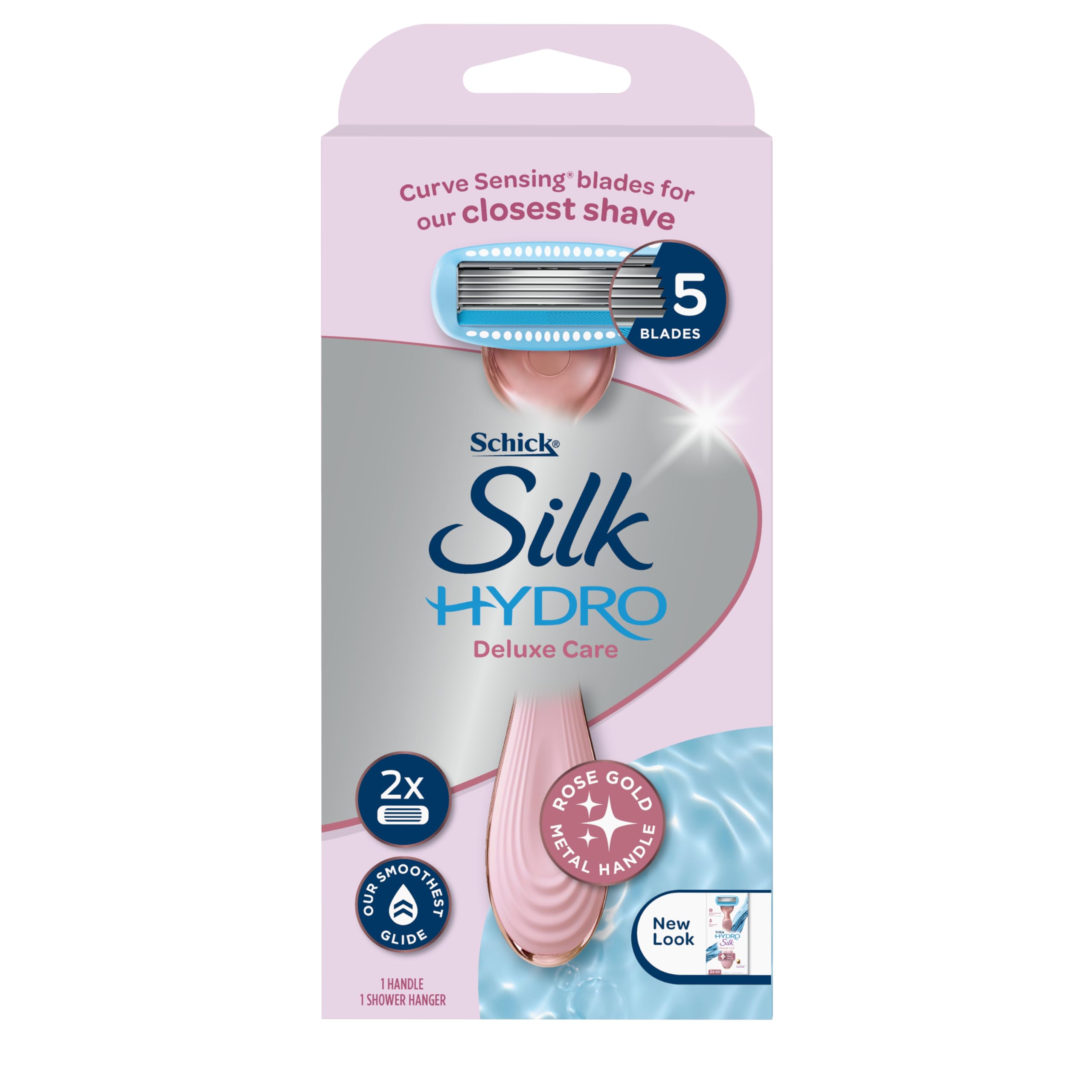 Schick - Silk Hydro| Deluxe Care Razor | Handle with 2 Refills | Rose ...