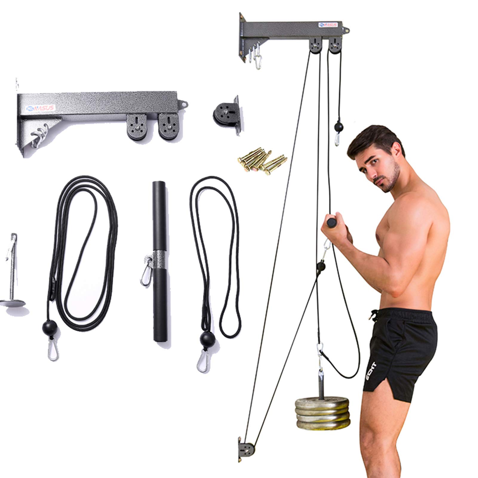 Forearm Wrist Trainer Tricep Workout Machine Diy Wall Mounted Cable ...