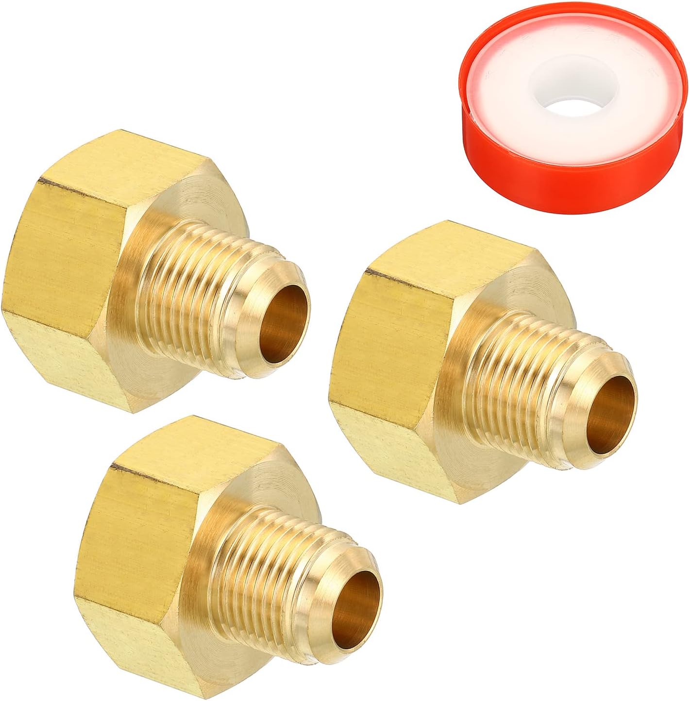 PATIKIL 1/2 SAE Male x 3/4 SAE Female Brass Flare Tube Fitting, 3 Pack ...