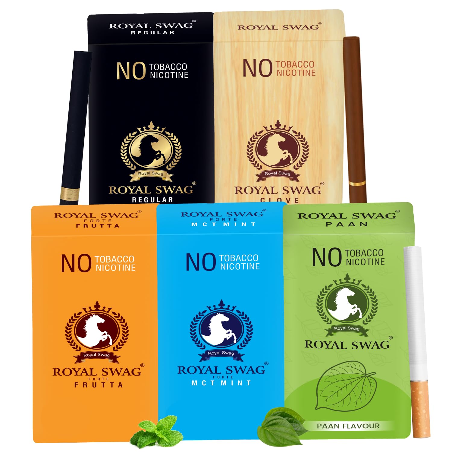 Amazon.com: Royal Swag Herbal Cigarettes 05 Flavours - Regular, Clove ...