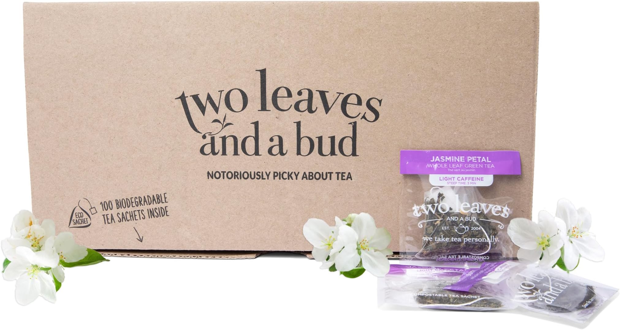 Amazon.com : Two Leaves and a Bud Jasmine Green Tea Bags, 100 Count ...