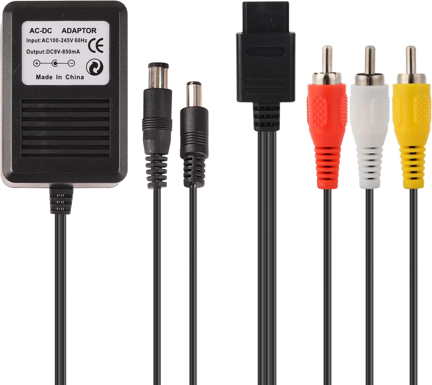 Amazon.com: 9V 0.85A Power Supply and AV Cable, DC Power Cord and Audio ...