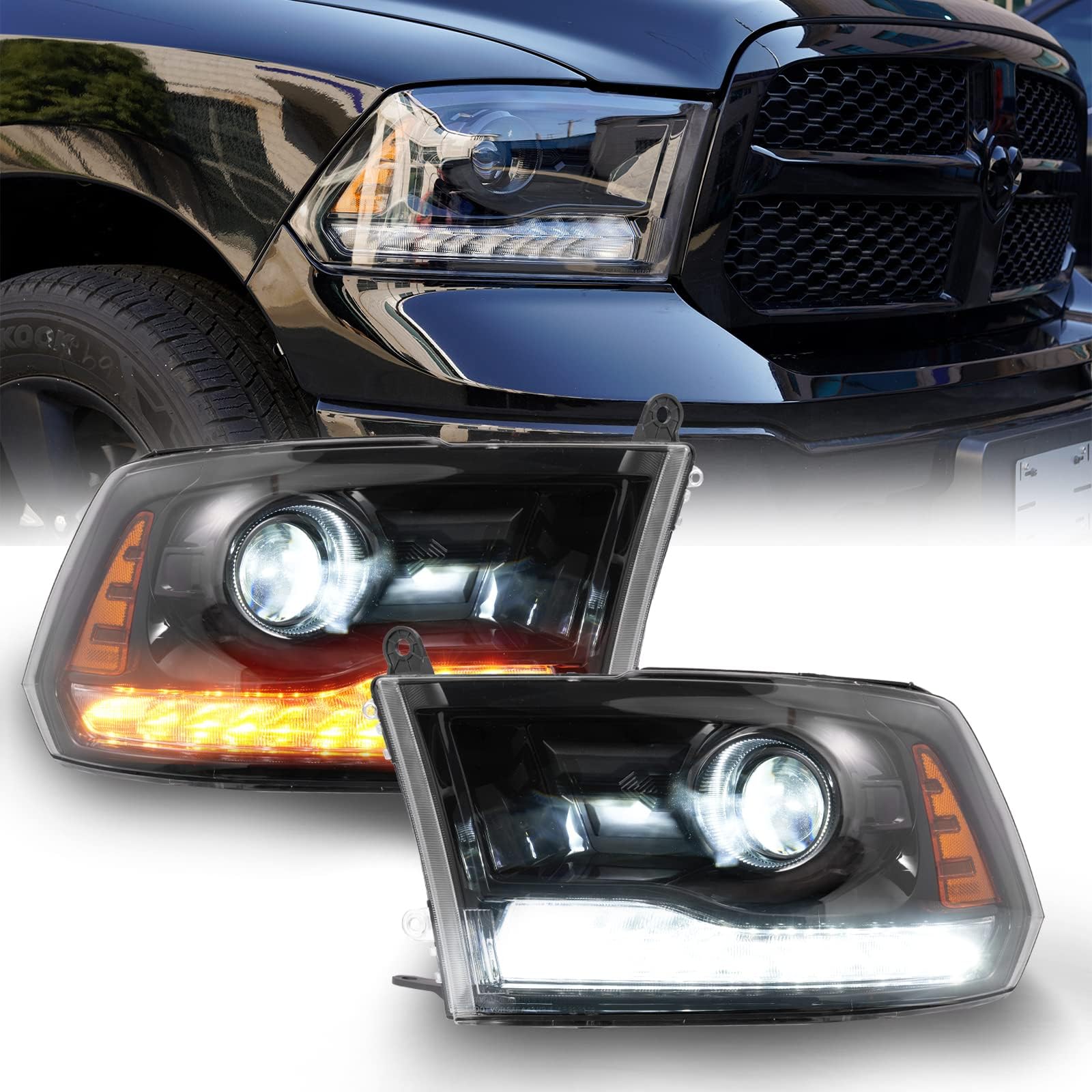 HAKA TOUGH Faros LED para ensamblaje para Dodge Ram 1500 2500 3500 de ...