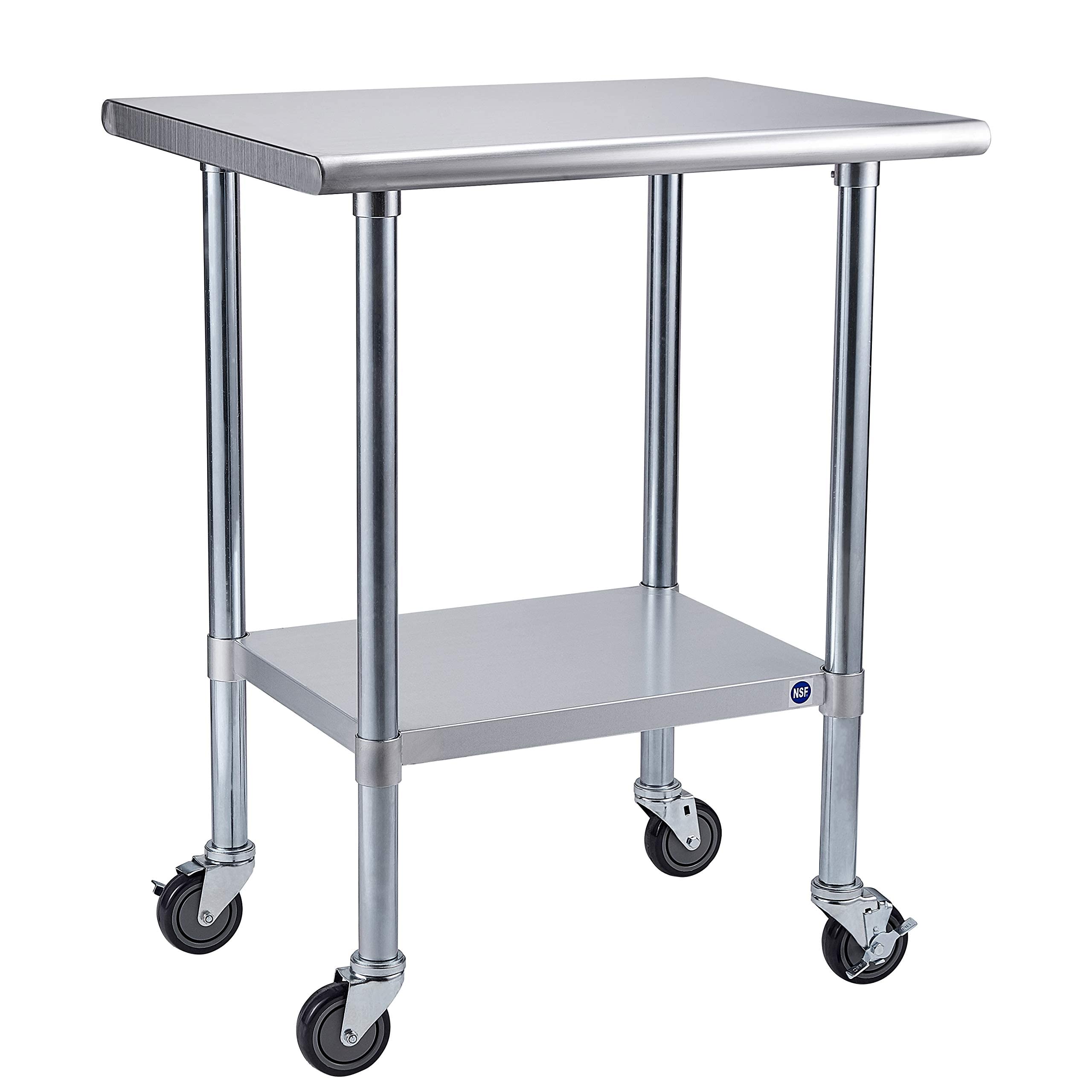 ROCKPOINT Stainless Steel Table for Prep & Work with Caster 30x24 ...