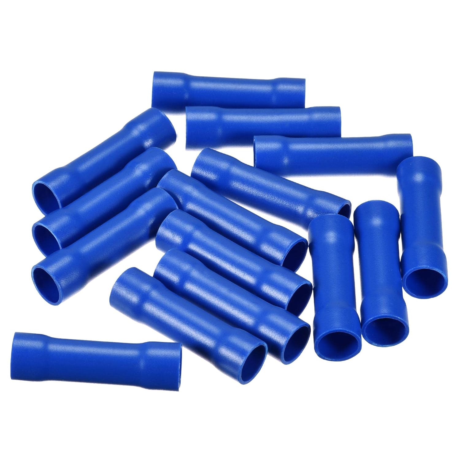 sourcing map Butt Crimp PVC Terminals Blue 14 Gauge Fully Insulated for ...