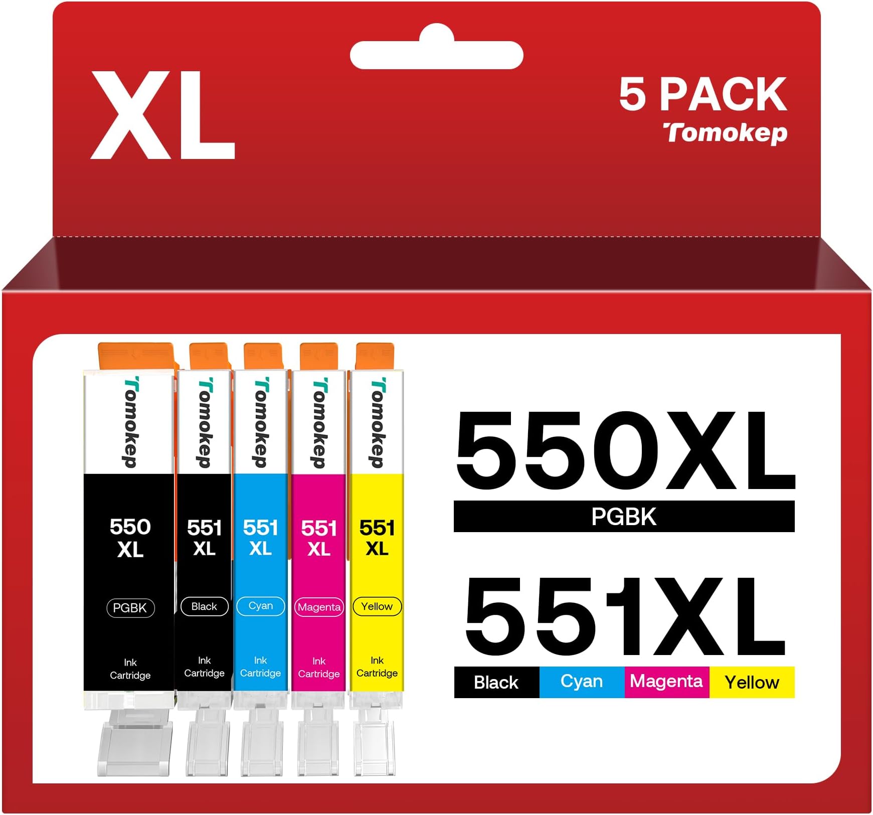 550XL 551XL Replace for Canon 550 551 XL Ink Cartridges High Yield(5 ...