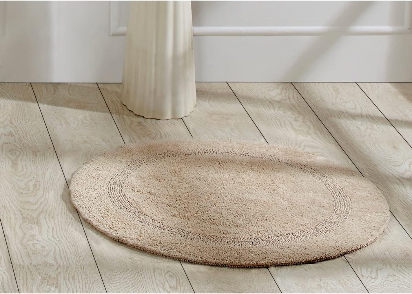 Amazon.com: Better Trends Round Bathroom Rug Sand Reversible Super Soft ...