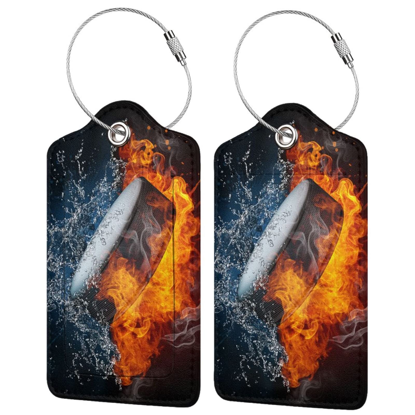 Hockey Ball Luggage Tags Suitcases 2 Piece Sports Backpack Tags for ...