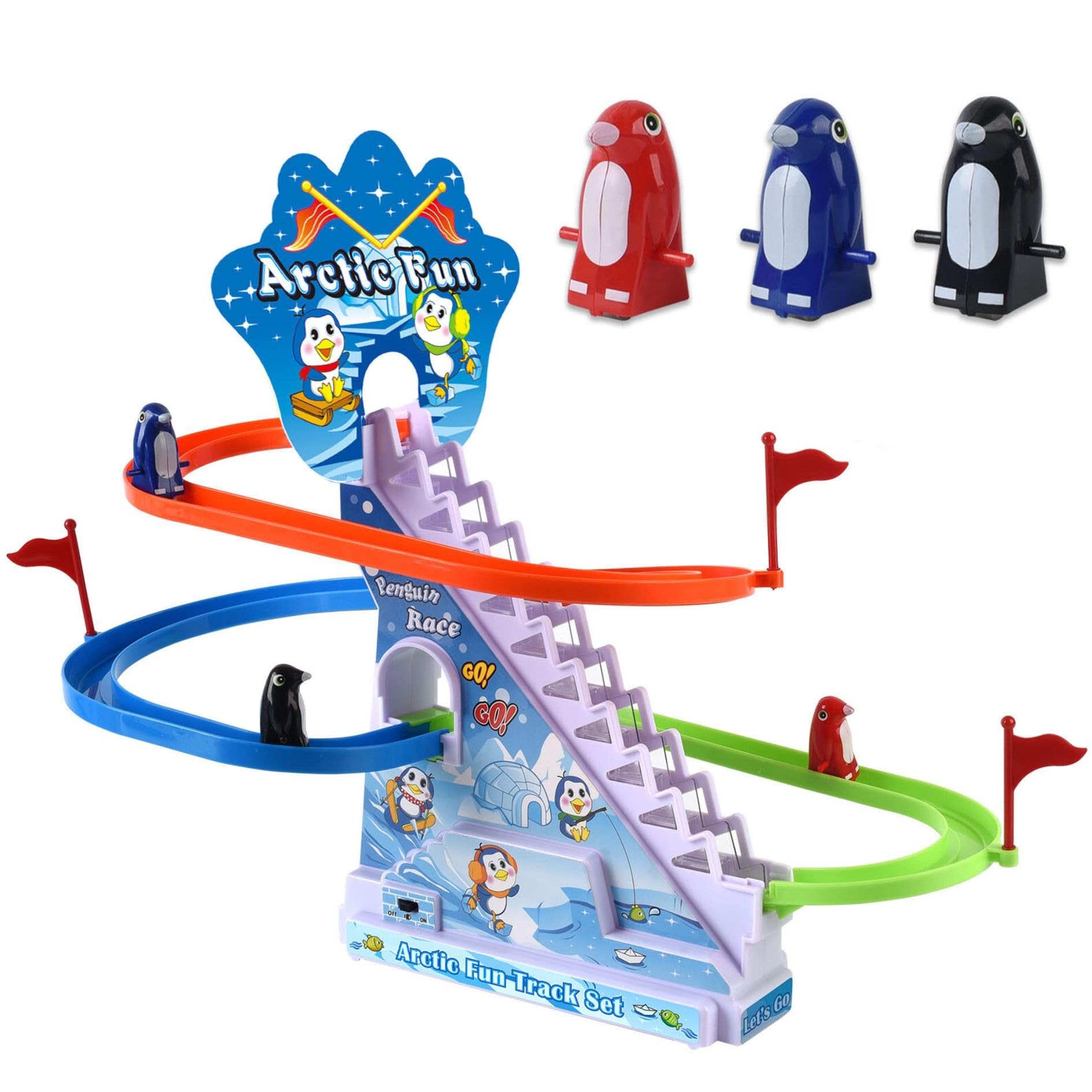 Amazon.com: Arctic Fun Penguin Slide Toy Set: Sliding Track Set with 3 ...