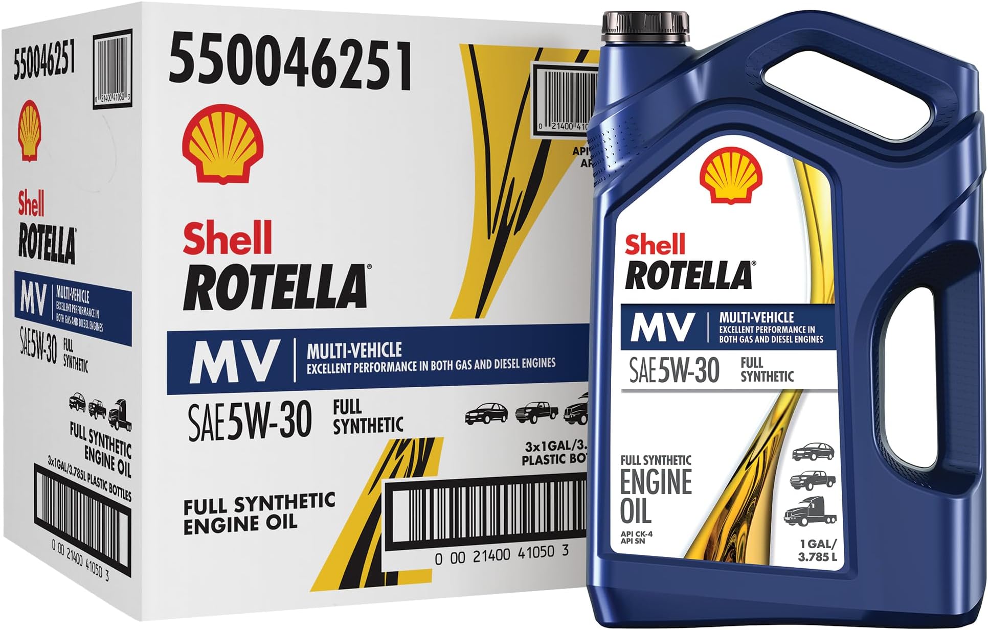 Amazon.com: Shell Rotella T6 MV Multi-Vehicle Full Synthetic 5W-30 ...
