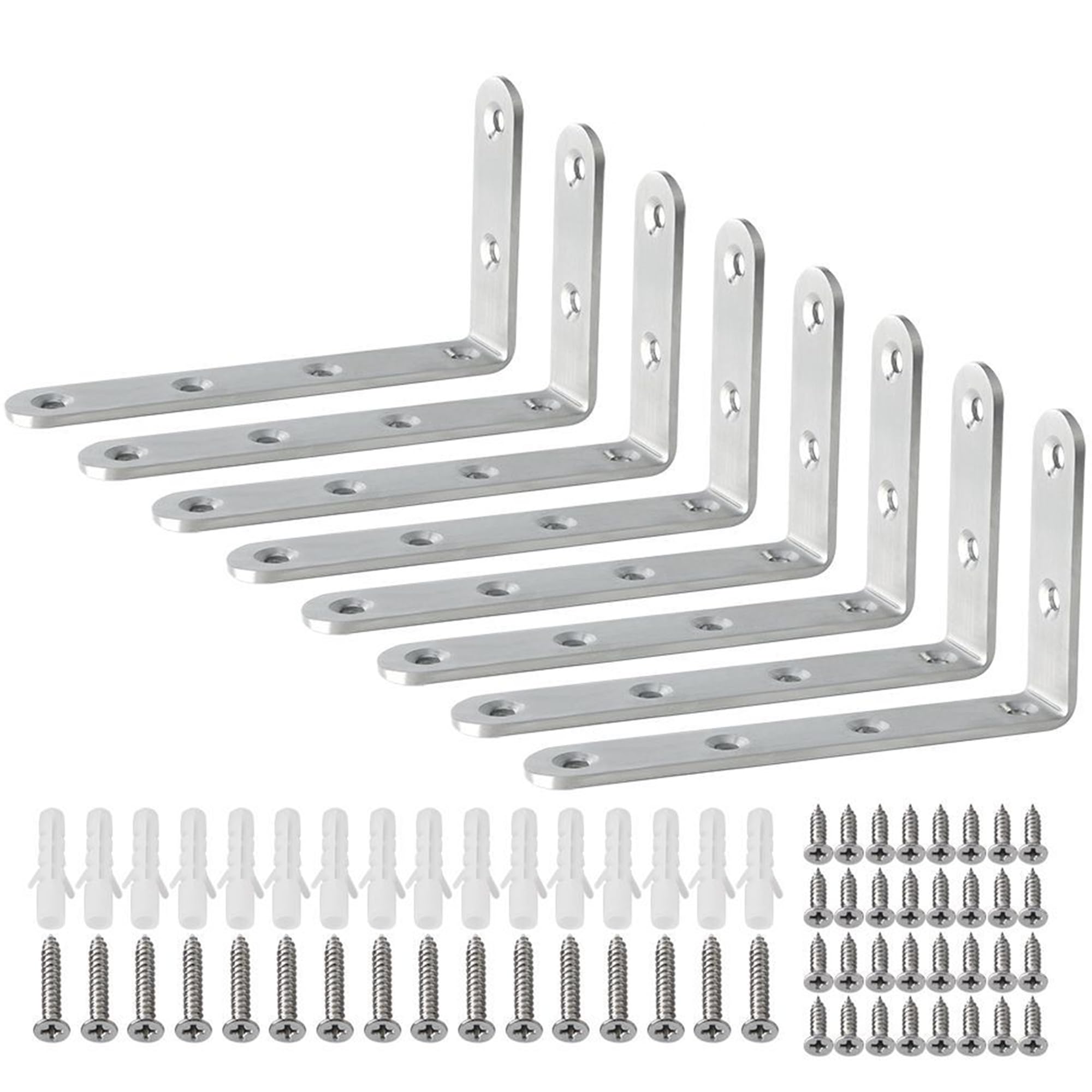 Snapklik.com : Alise 8 Pack Floating Shelf Brackets,Brushed Nickel ...