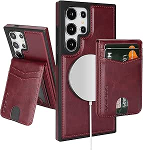 Amazon.com: SkyEagle Compatible with Magsafe 2 in 1 Detachable Galaxy S25 Ultra Wallet Case with ...