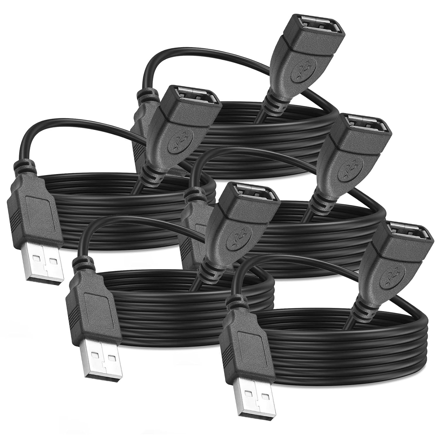 Amazon.com: 5 Pack USB Extension Cable, USB 2.0 Type A Male to Female ...