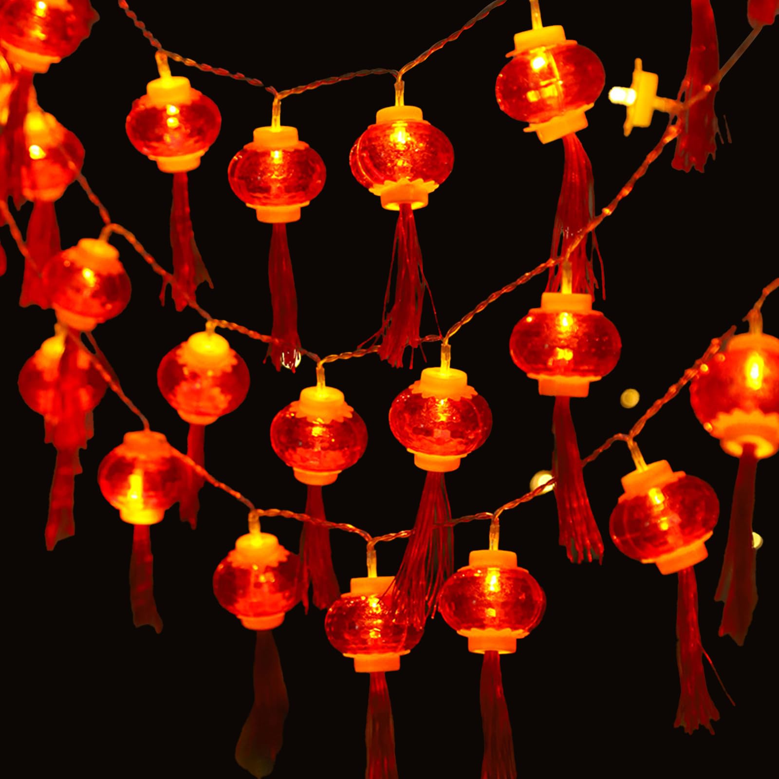 Chris.W Red Lanterns String Lights, 10ft / 3M 20 LED Lanterns String ...