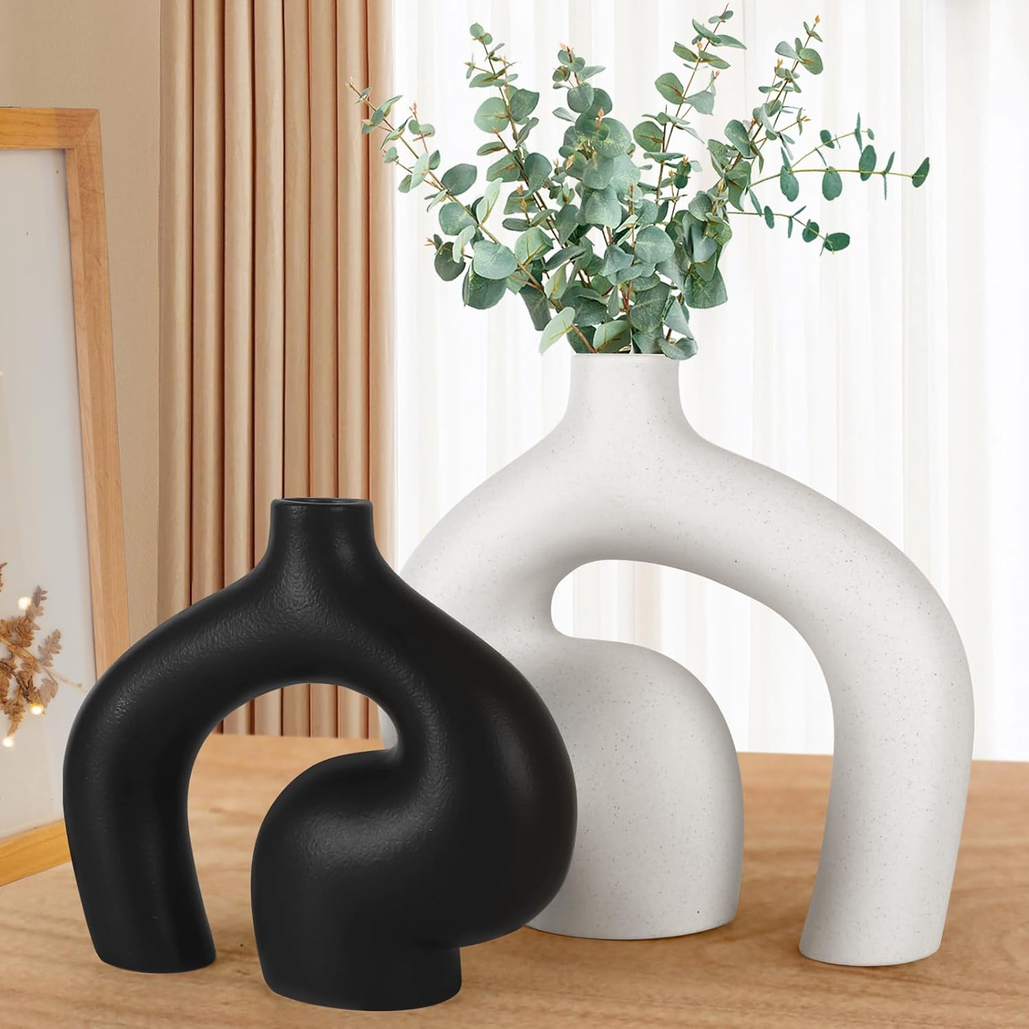 Amazon.com: Lokeisna Ceramic Vase Set of 2 for Modern Home Décor ...