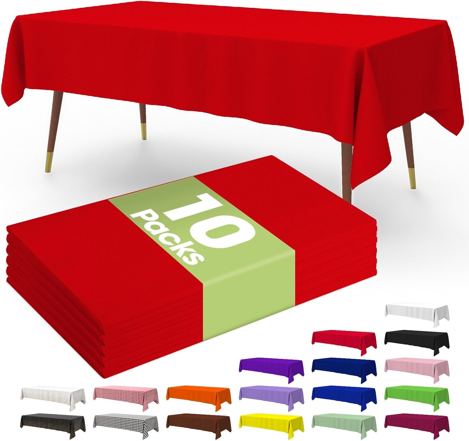 Amazon.com: Pureegg Premium Disposable Table Cloth - 10 Pack, 54 x 108 ...