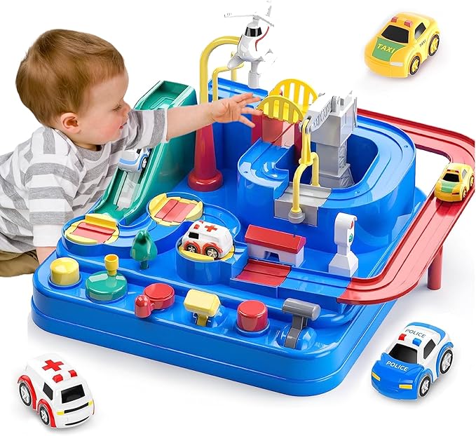 Amazon.com: EPPO Race Track for Toddlers 3-5, Kids Race Track Toys for ...