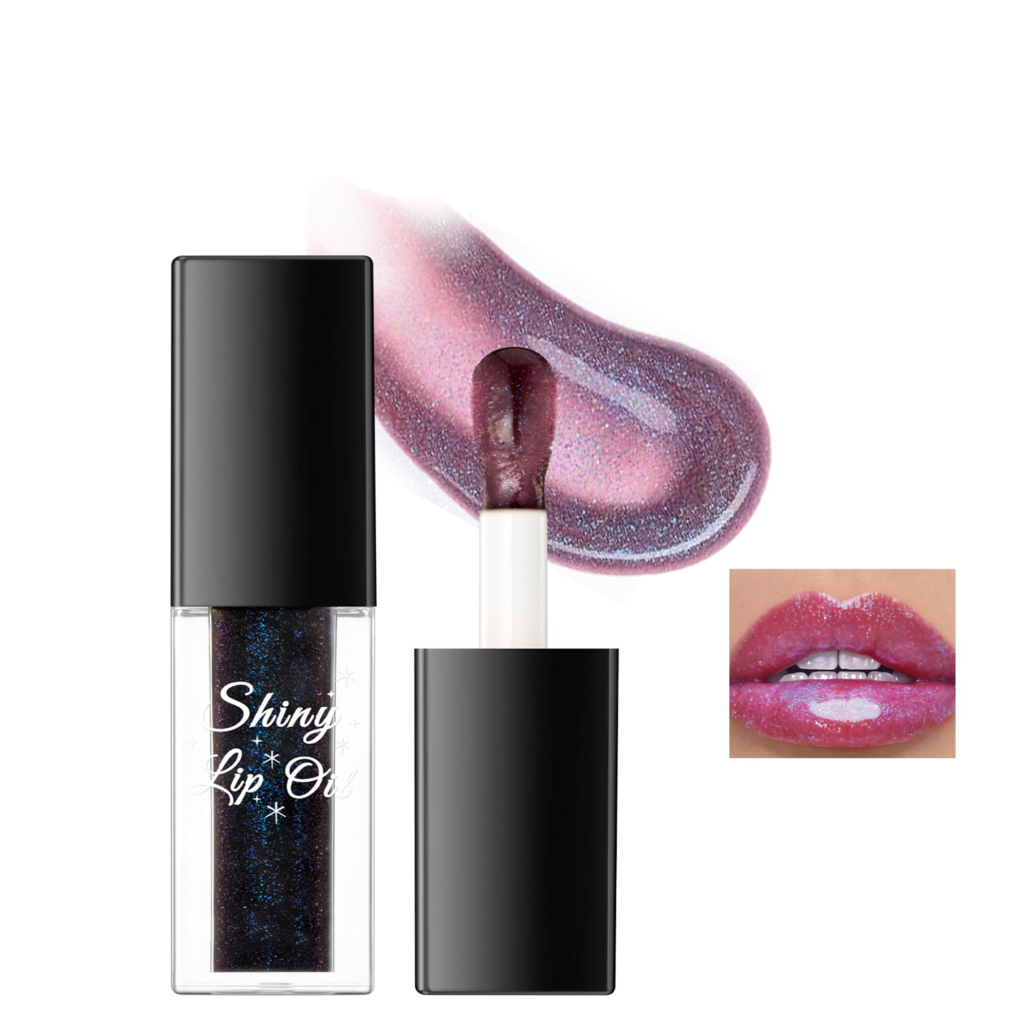 Amazon.com : Easilydays Black Color Changing Lip Oil, Magic Shimmer ...