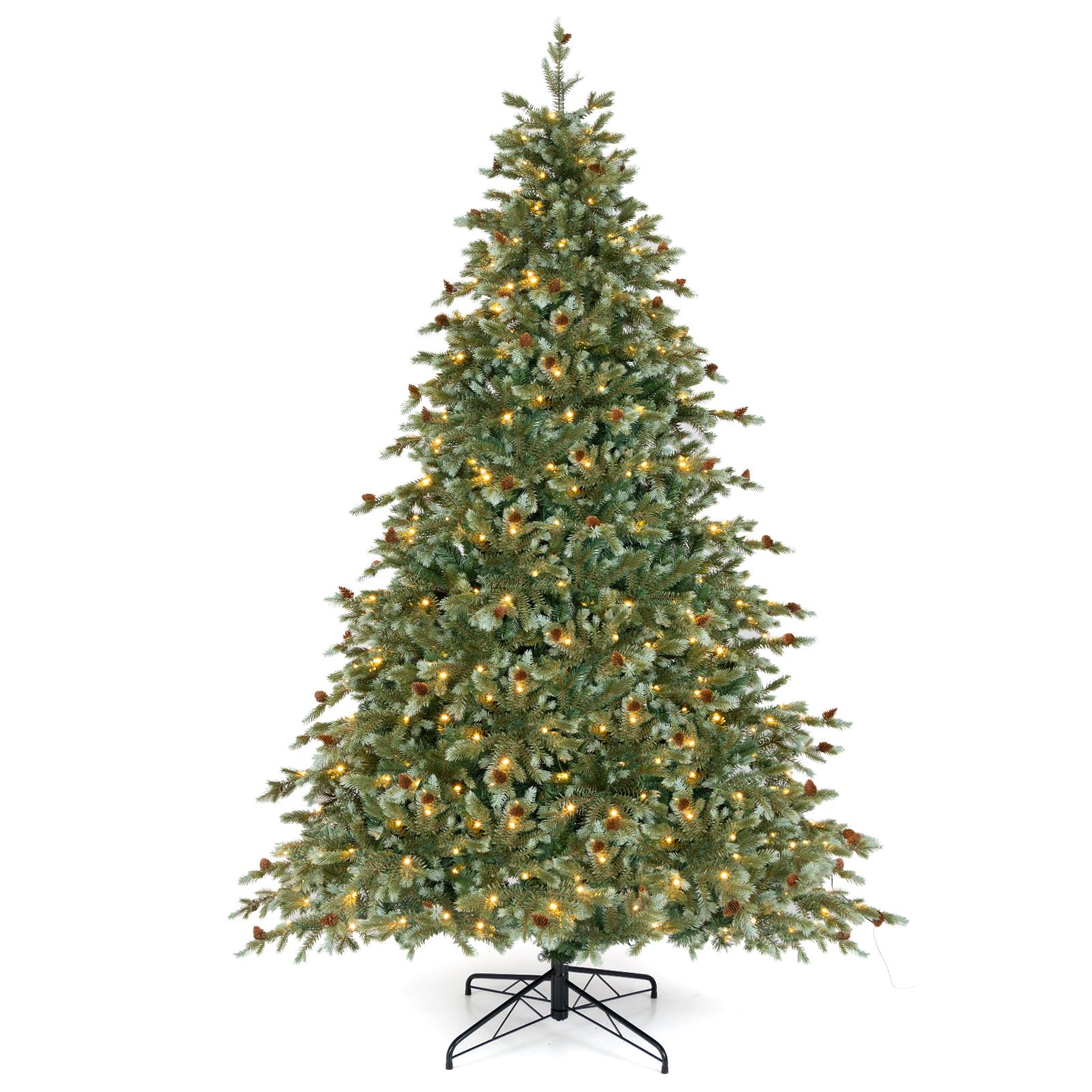 Amazon.com: GOFLAME 8FT Pre-Lit Christmas Tree, Artificial Xmas Tree ...