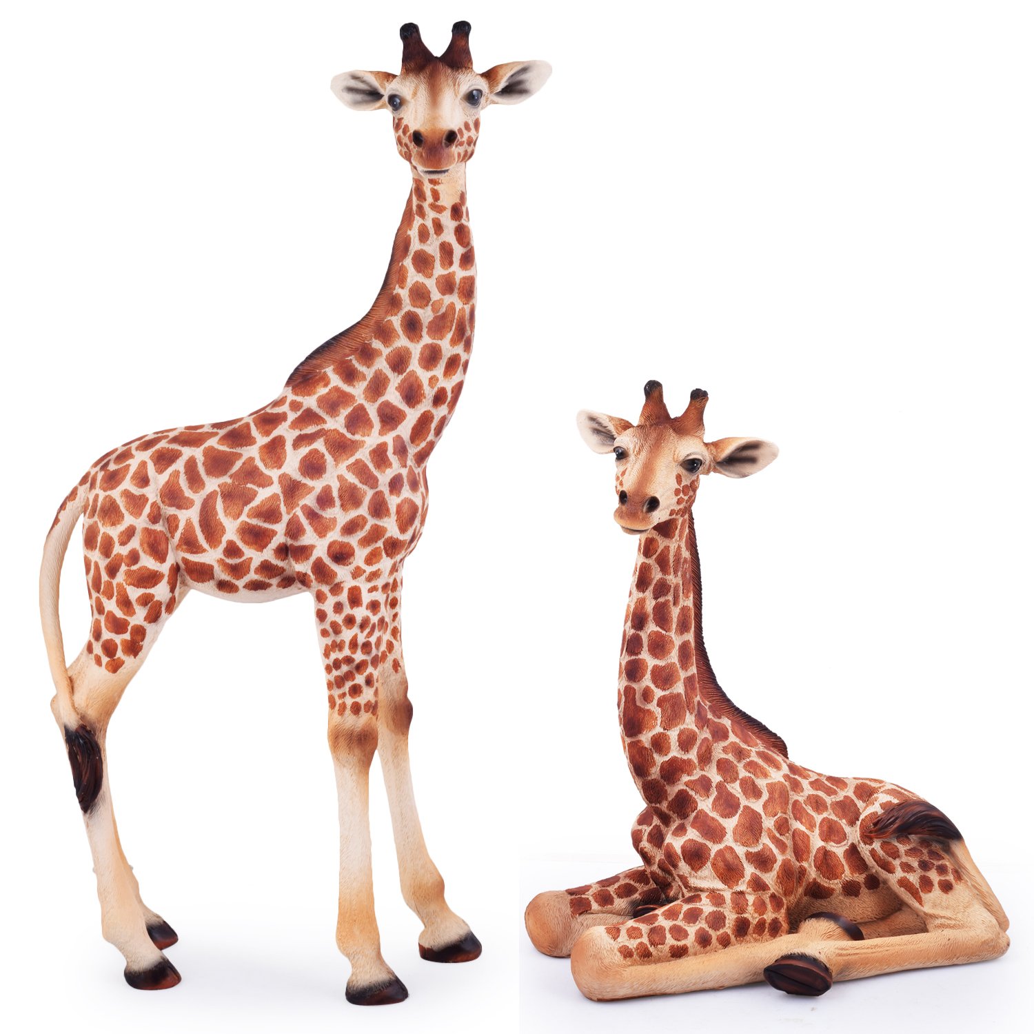 Wonderland Set of 2 Standing & Sitting Giraffe Home & Garden Statue ...