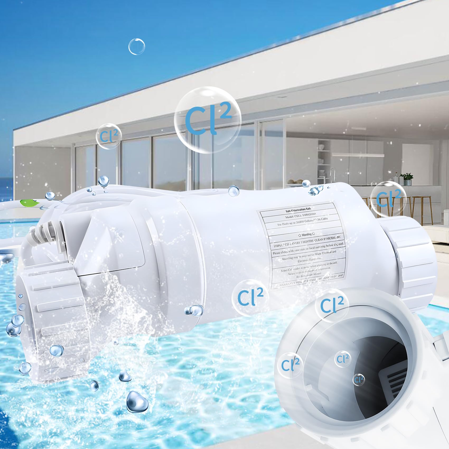 Snapklik.com : T-Cell-9 GLX-CELL-9-W Salt Water Pool Chlorinator System ...