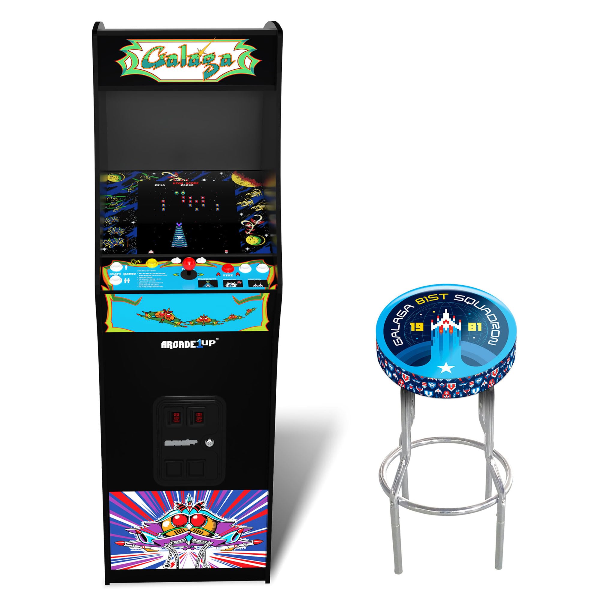 Arcade1Up Galaga Deluxe Arcade Machine with 14 Games Bundled with ...