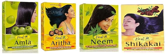 Amazon.com : Hesh Herbal Amla Powder 100G, Brahmi Powder 100G, Shikakai ...