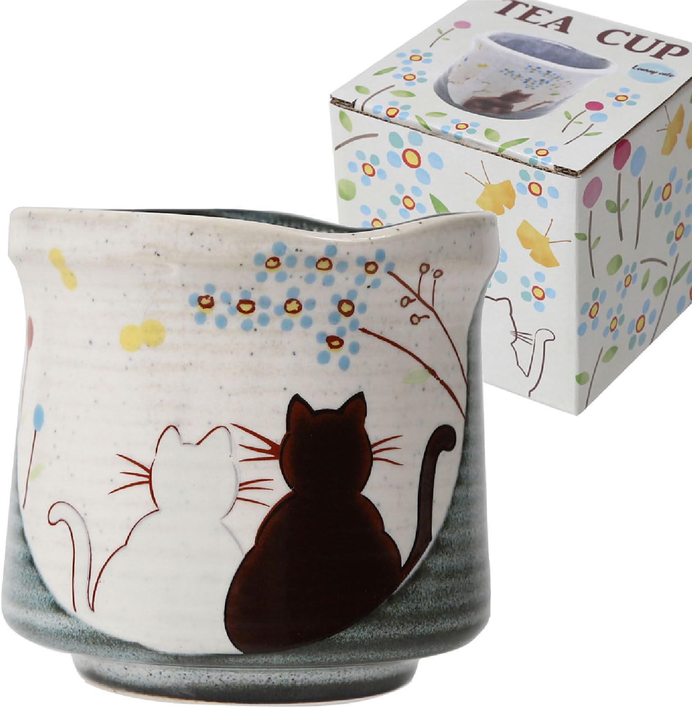 Amazon.com | HAKONE YOSEGI Kutani Yaki, cat mug, unique coffee mugs ...