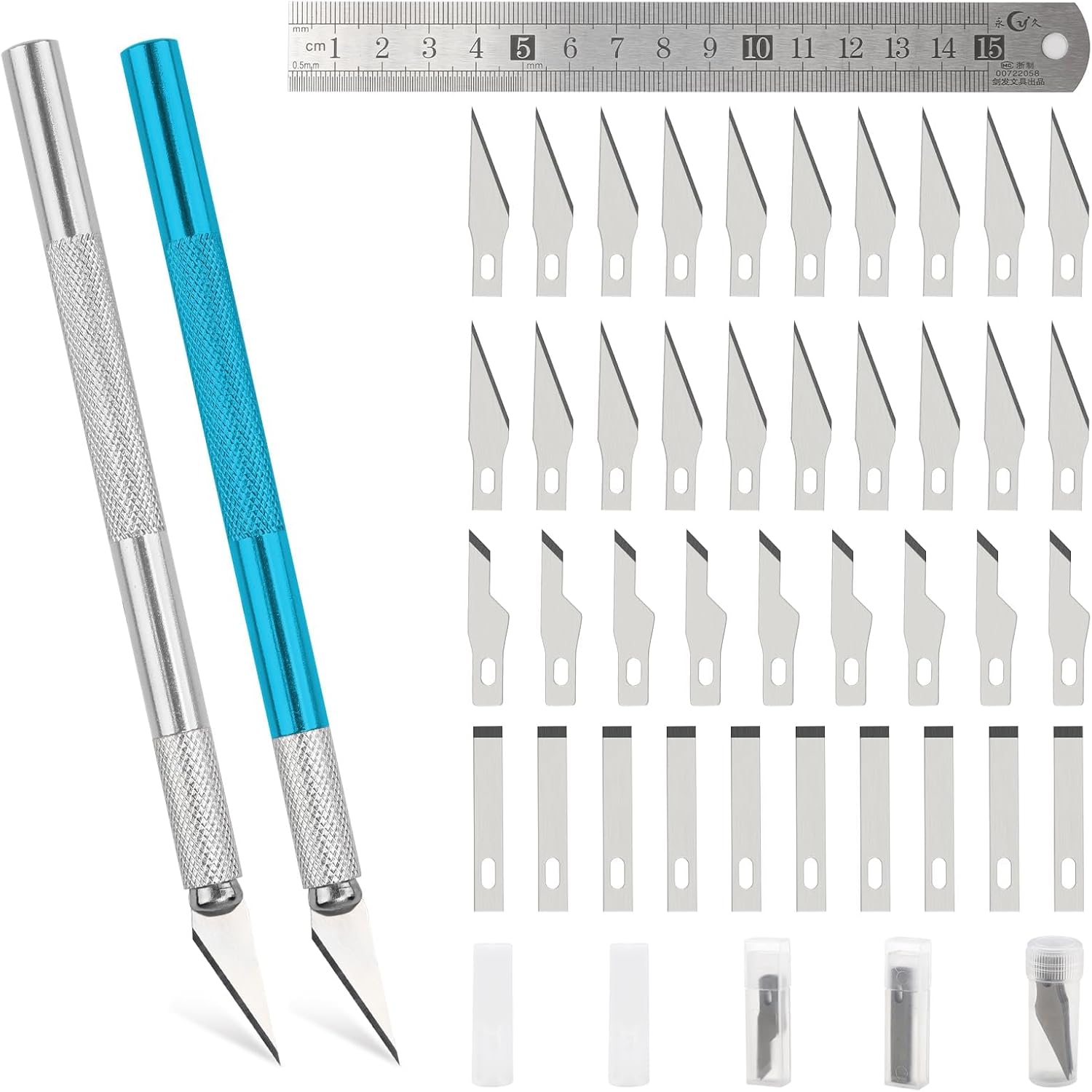 2pcs Precision Craft Knife Set with 40 Spare Blades 4 Types Blades and ...